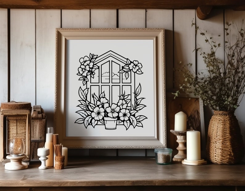 Fairy Tale Window SVG, Flower Window Cricut File, Fairy Tale ...