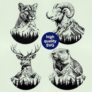 Woodland Animals SVG: Forest Wild Life Vector File, Mountain Nature ...