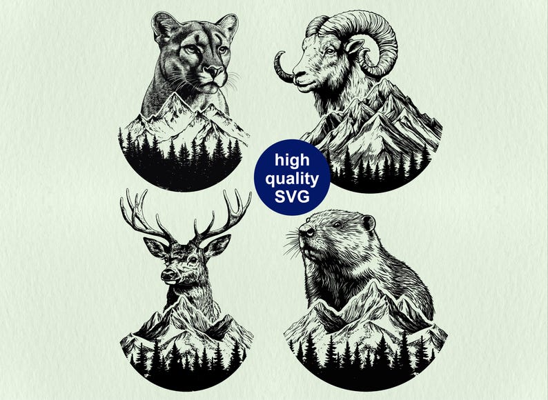 Woodland Animals SVG: Forest Wild Life Vector File, Mountain Nature ...