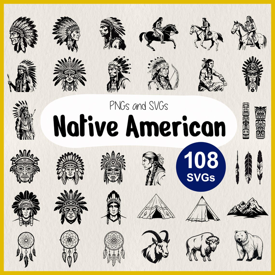 Native American SVG | Native Indians Chieftain SVG | Indigenous Totem ...