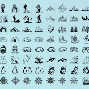 Arctic Animals SVG Bundle: Polar Bear, Husky, Penguin (90 Files ...