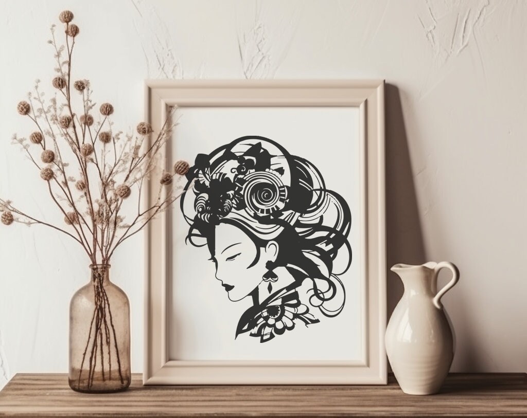 Asian Girl Illustration SVG: Asian Beauty, Eastern Culture, Japanese ...