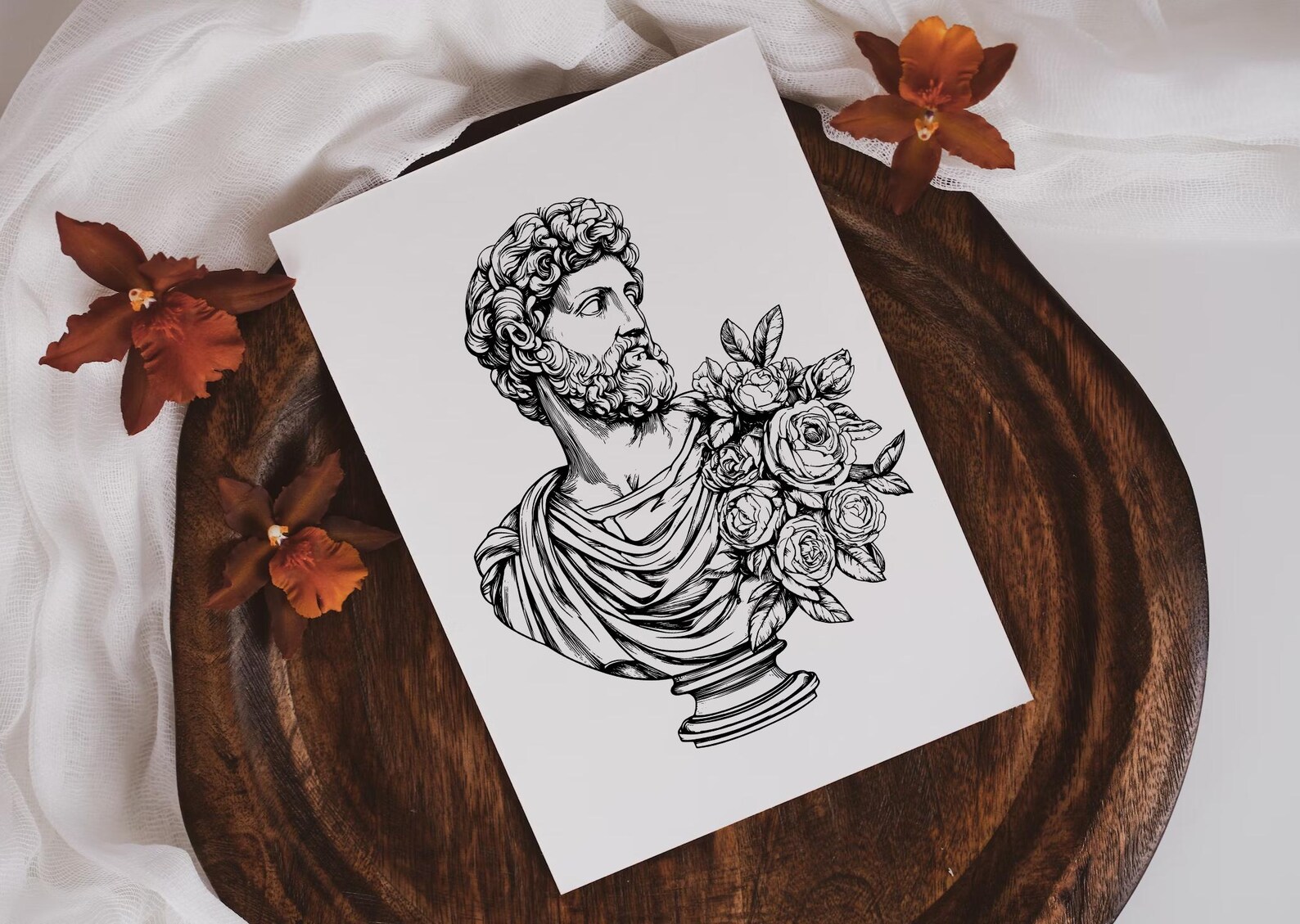 Floral Goddess Bust SVG: Elegant Greek God and Goddess Sculpture ...