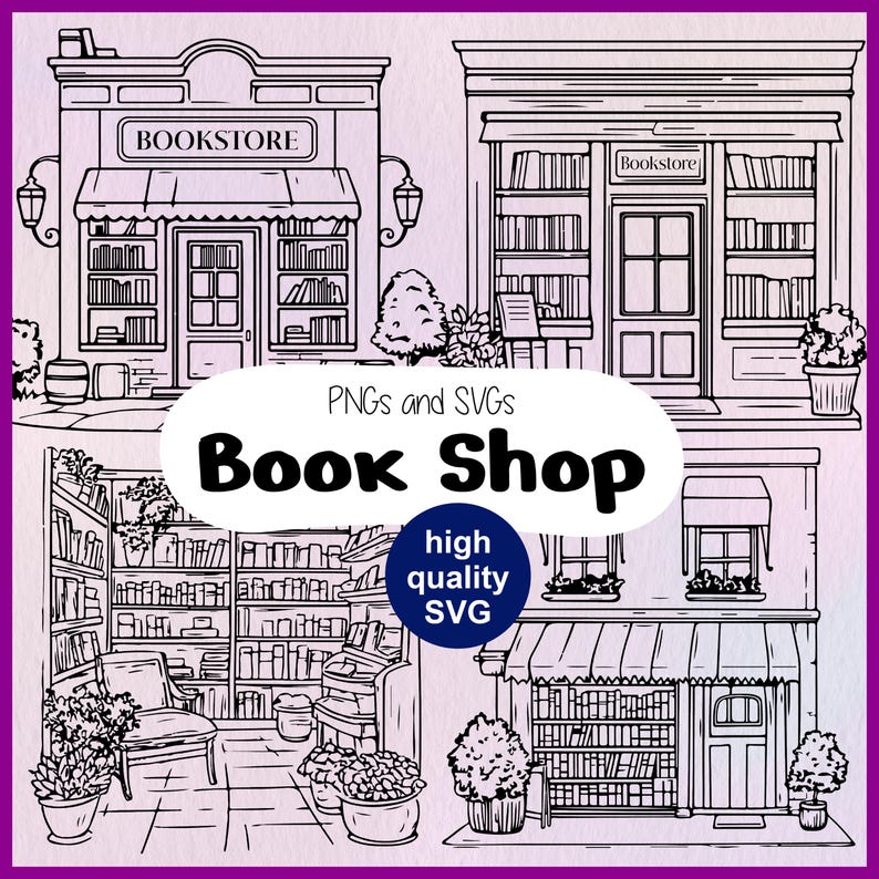 Book Shop SVG, Book Store Cricut, Bookstore Front Laser, Bookshop ...