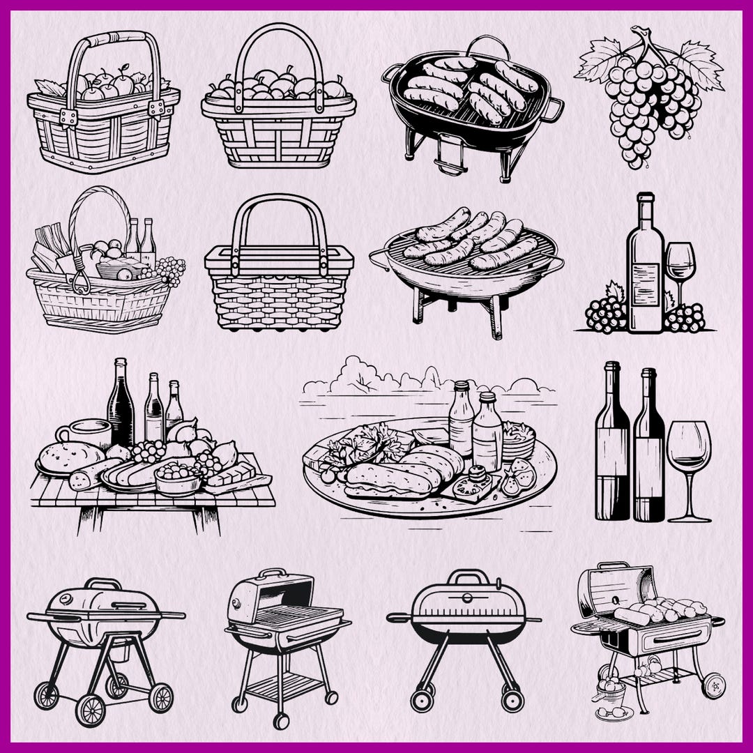 136 Picnic Party SVG, Camping Party SVG Cricut, BBQ Party Svg Lasercut ...