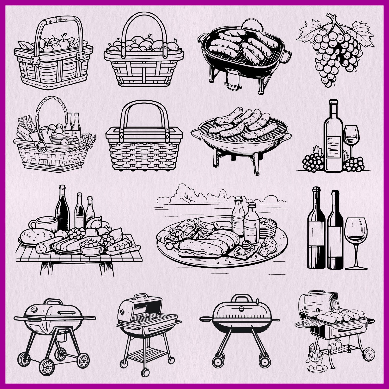 136 Picnic Party SVG, Camping Party SVG Cricut, BBQ Party Svg Lasercut ...