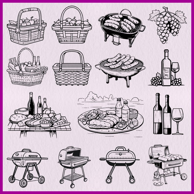 136 Picnic Party SVG, Camping Party SVG Cricut, BBQ Party Svg Lasercut ...