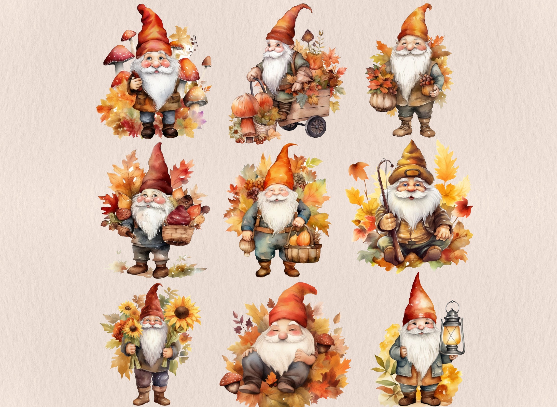 Autumn Gnome Clipart Cute Gnome Clipart Autumn Gnome PNG - Etsy