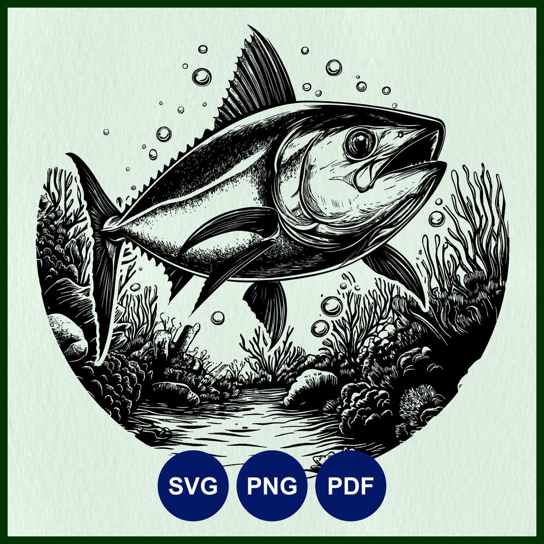 Tuna SVG, Tuna Fishing SVG, Tuna Cricut, Marine Animals, Ocean Wild ...