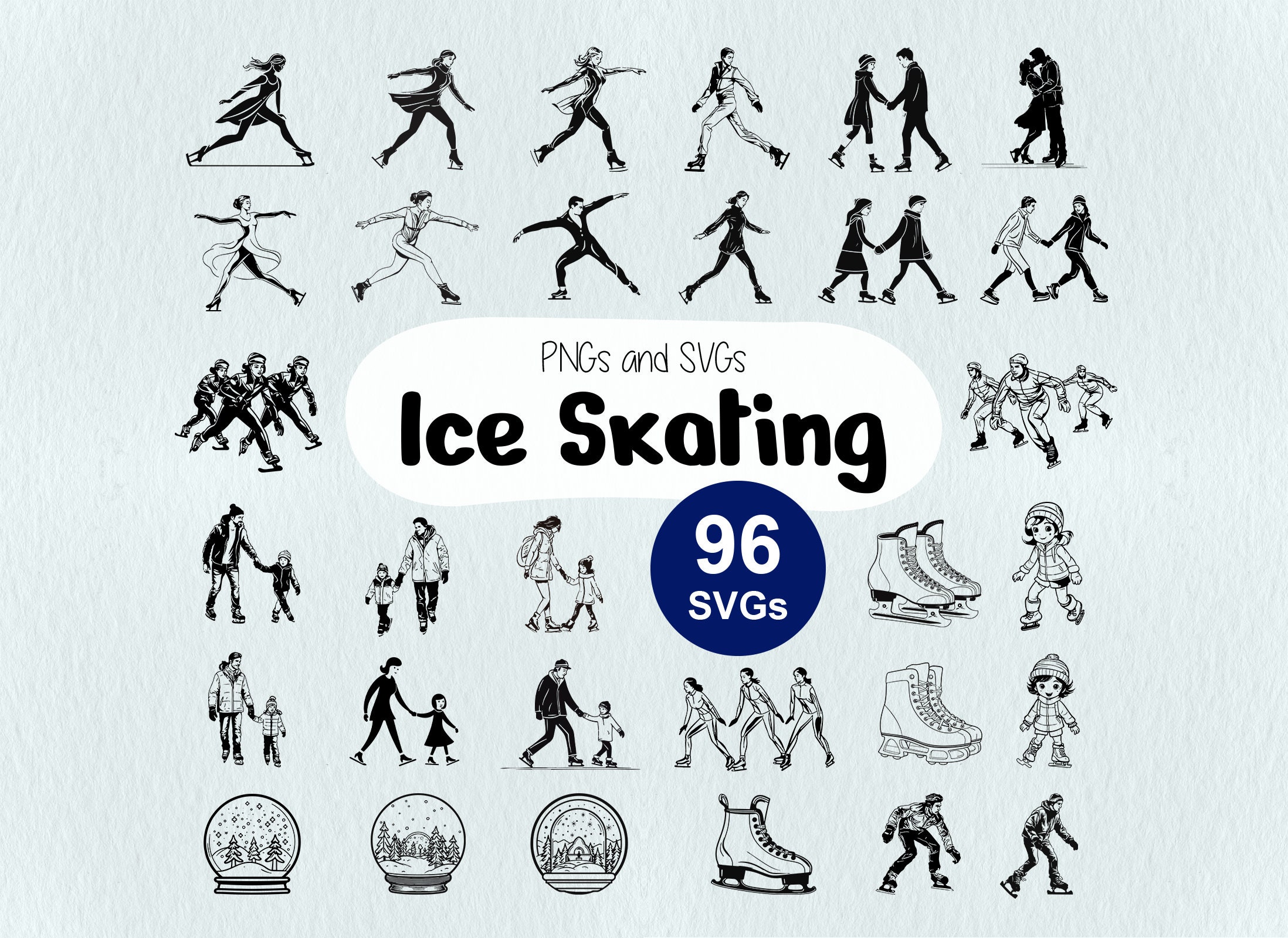 96 Ice Skating SVG, Figure Skating SVG Cricut, Ice Skater Lasercut ...