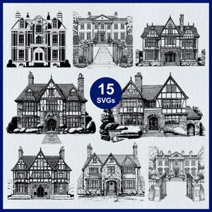 English Manor House SVG: Countryside Estate Vector Files for Cricut - Etsy