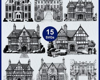 English Manor House SVG, Mansion Svg, House Svg, Home Svg, Mansion ...