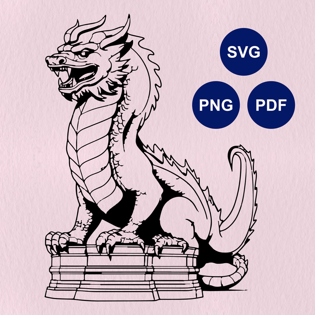 Chinese Dragon SVG, Asian Dragon Cricut, Eastern Dragon Lasercut, Year ...
