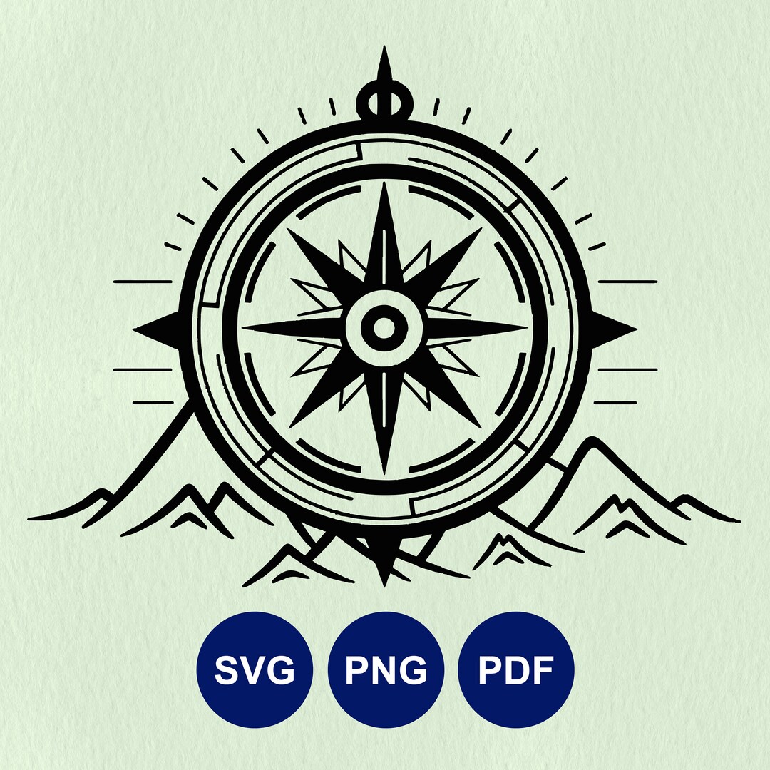 Explorer Compass SVG, Compass Cricut File, Adventure Compass Lasercut ...