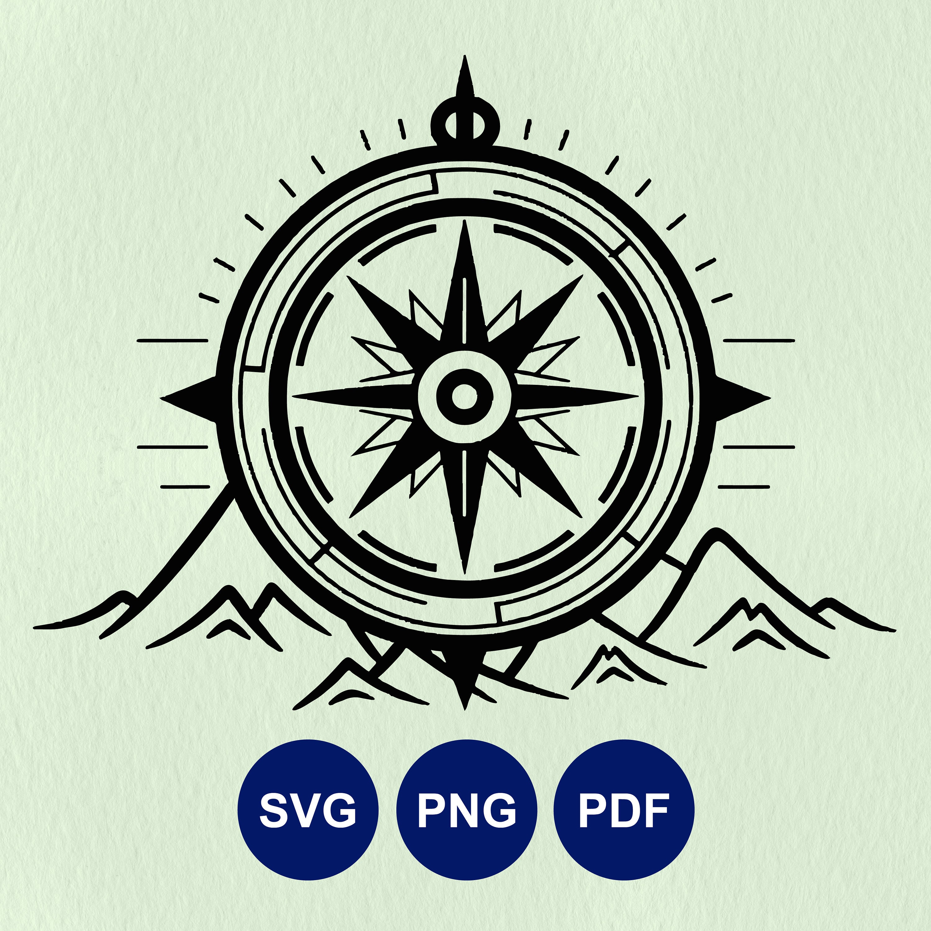 Explorer Compass SVG, Compass Cricut File, Adventure Compass Lasercut ...
