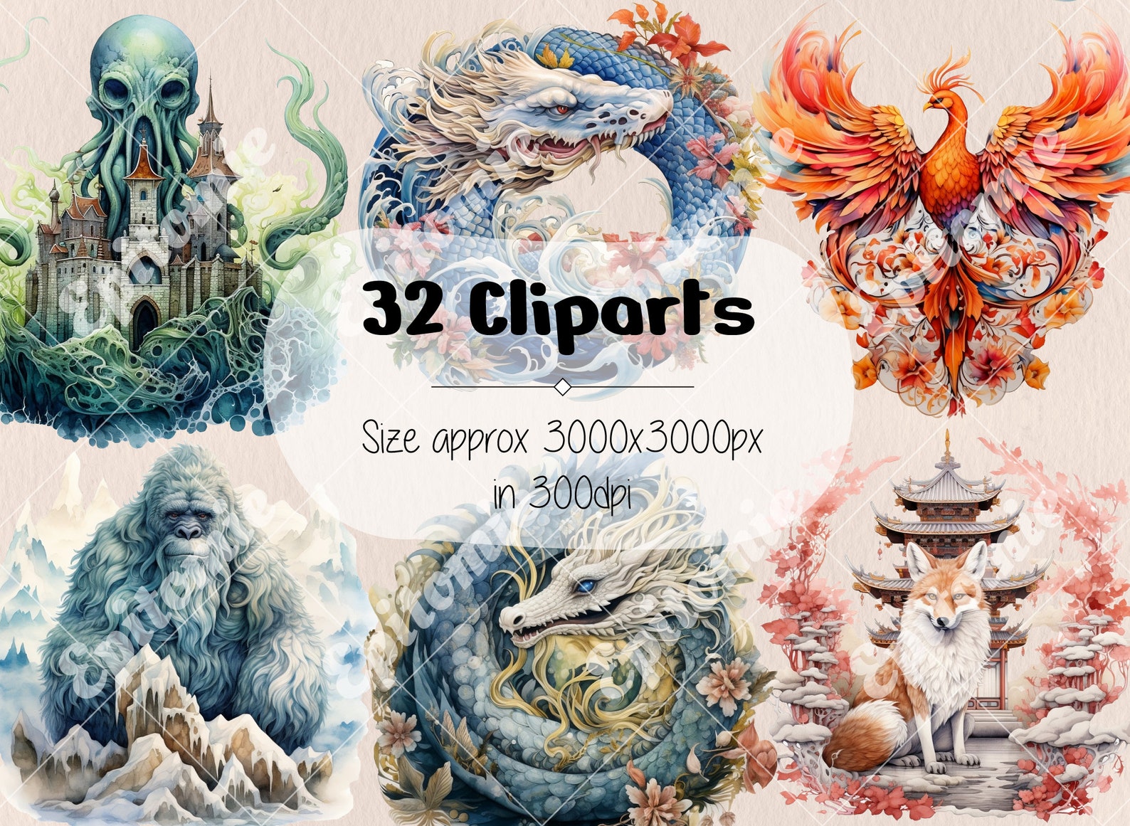 Mythical Creatures Clipart, Fantasy Monsters PNG, Magical Creatures ...