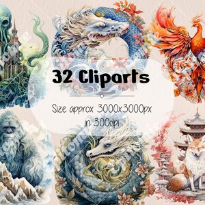 Mythical Creatures Clipart, Fantasy Monsters PNG, Magical Creatures ...