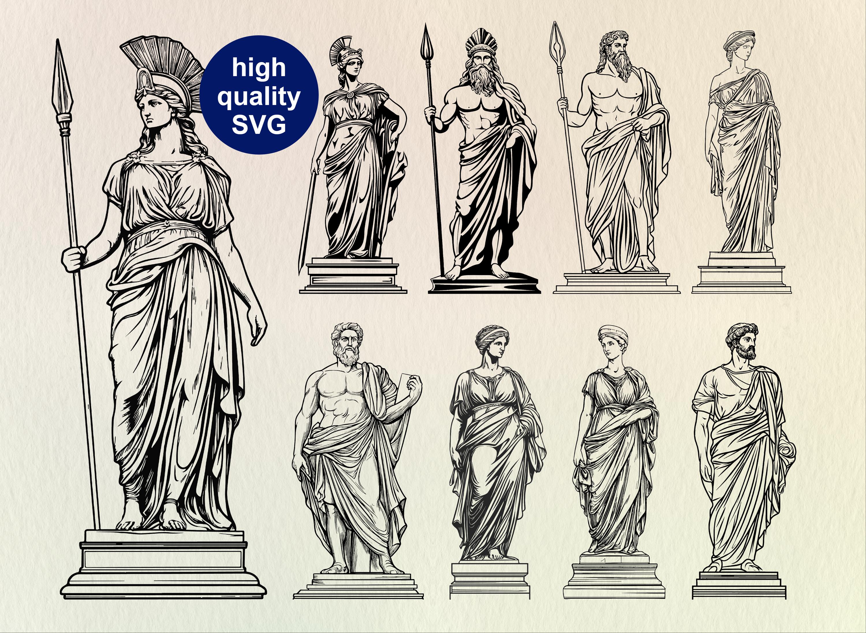 Greek Statue SVG | 34 Classical Sculpture SVG | Ancient Roman Statues ...
