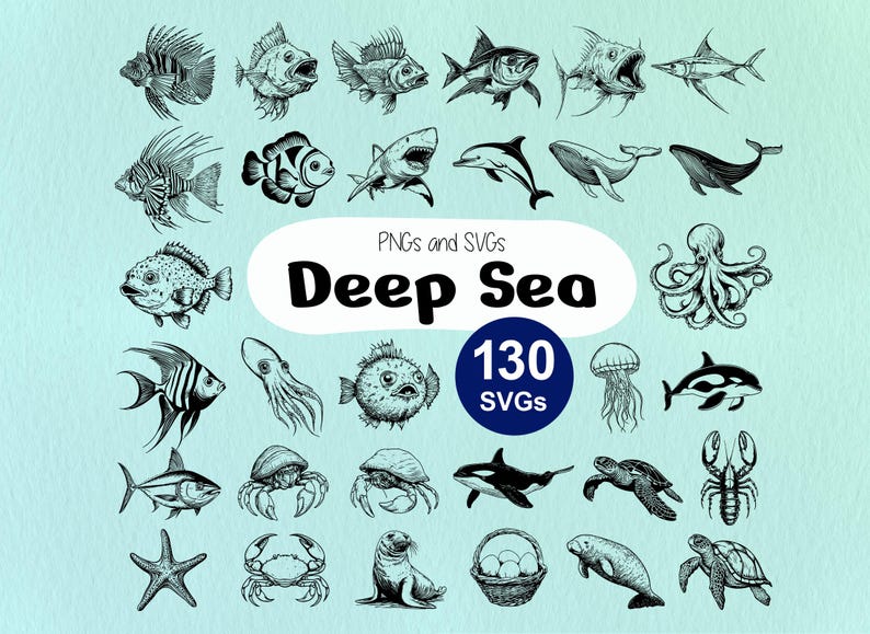 130 Deep Sea Fish SVG, Lion Fish Cricut, Puffer Fish Lasercut, Rock ...