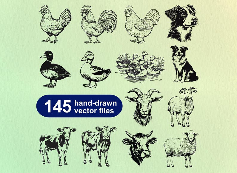 Farming Bundle SVG: Farm Life Agriculture Clipart, Barnyard Animal ...