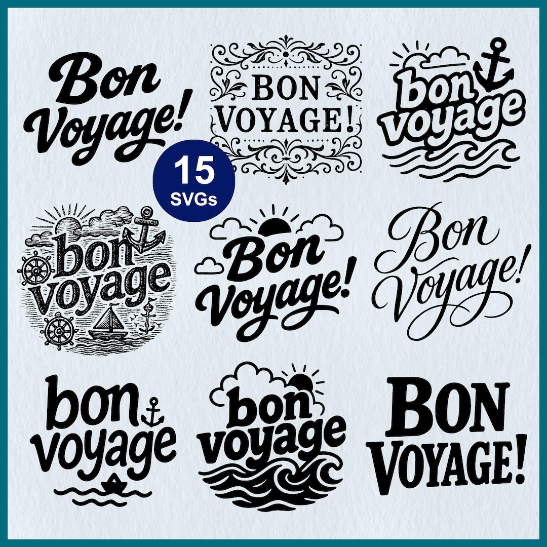 Bon Voyage SVG: Travel-themed Lettering and Adventure Typography Vector ...
