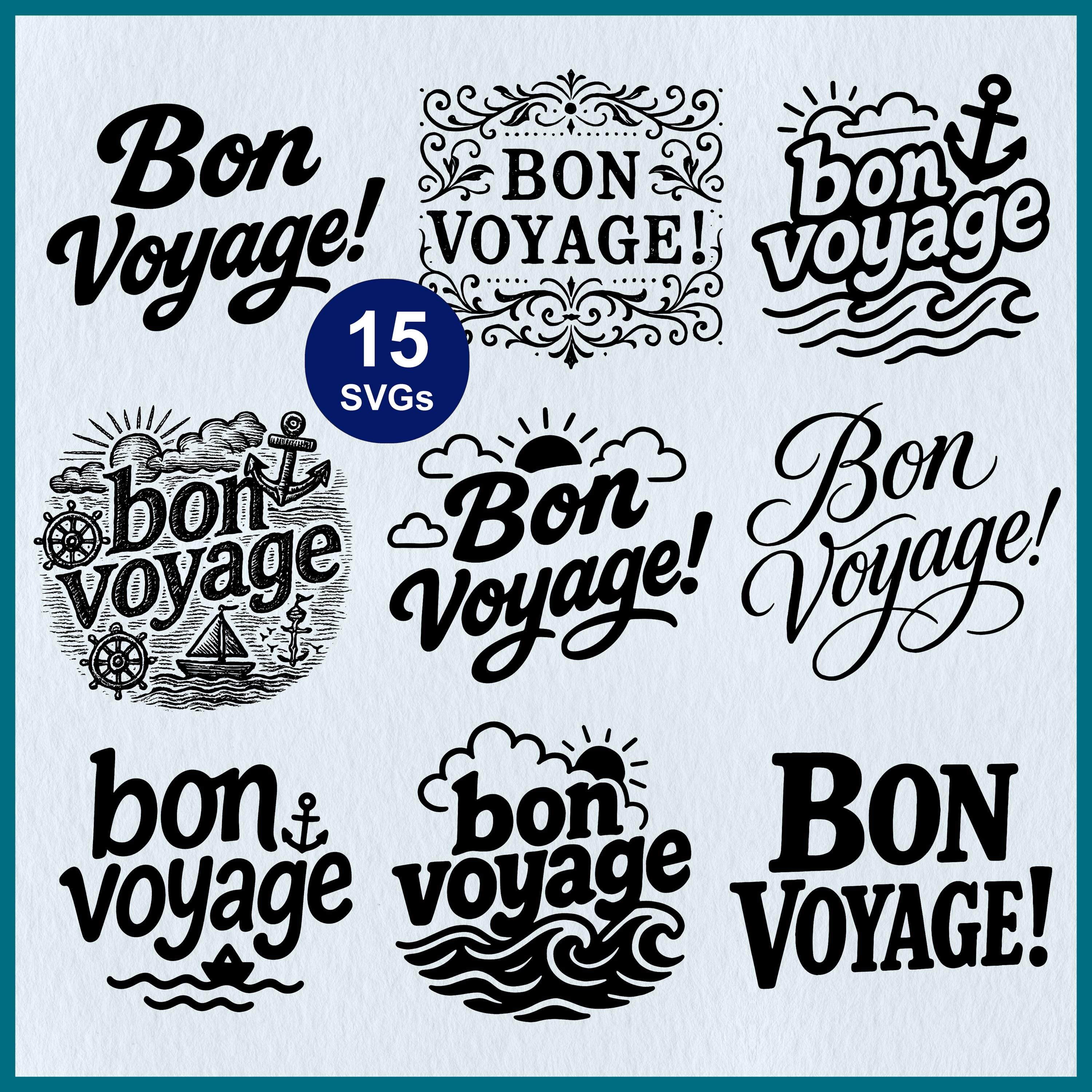 Bon Voyage SVG: Travel-themed Lettering and Adventure Typography Vector ...