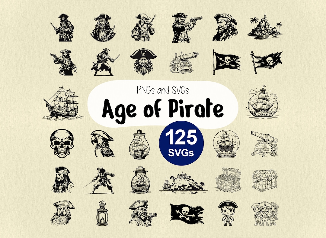 Pirate SVG Bundle, Pirate Cricut Files, Pirate Ship Lasercut, Piracy ...