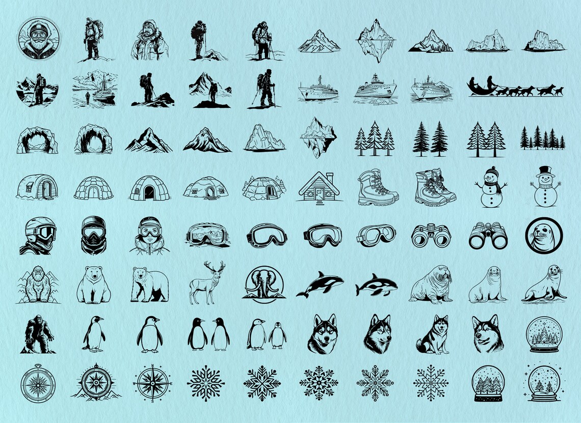 Arctic Tundra SVG, Ice Cave SVG Cricut, Antarctica Stencil, North Pole ...