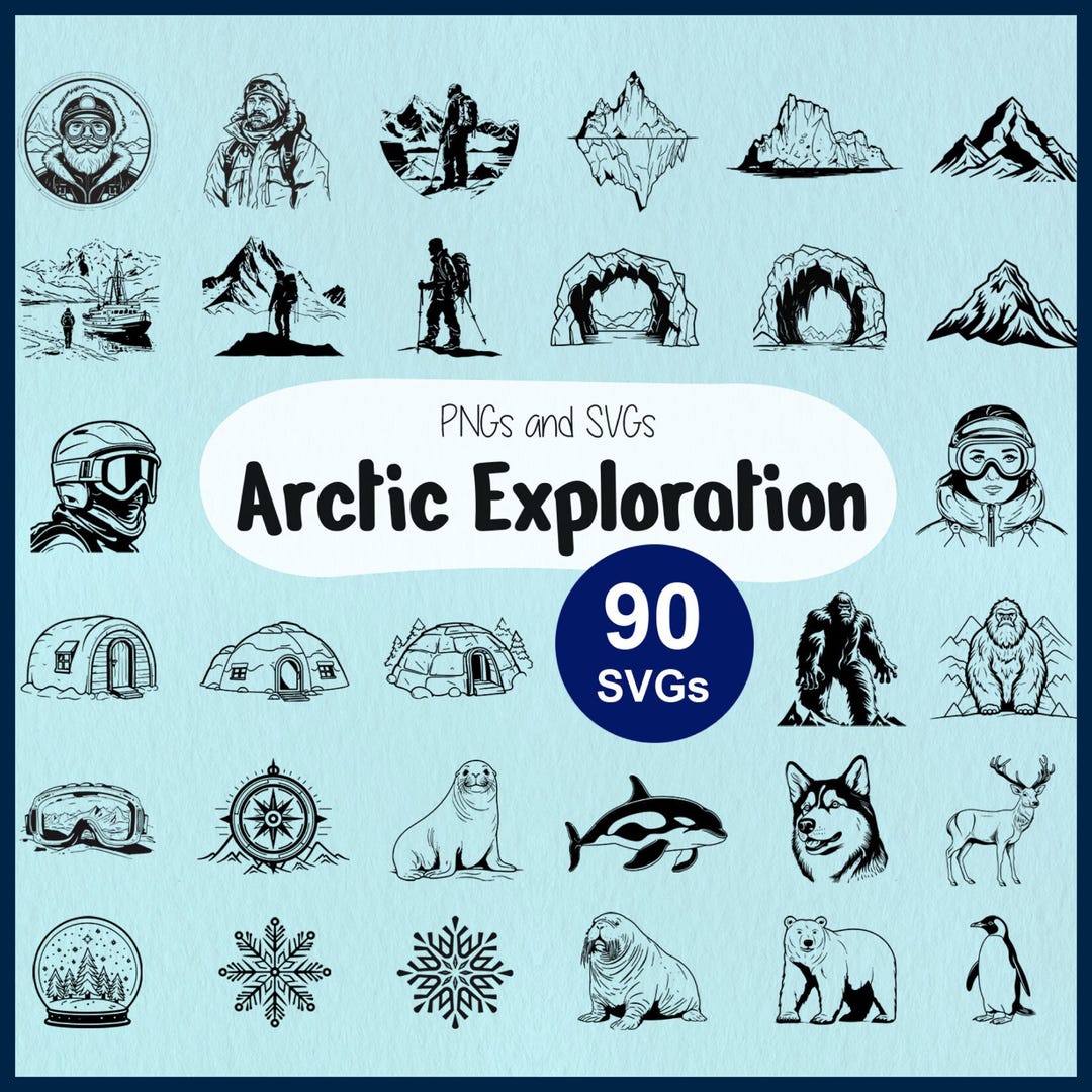 Arctic Exploration SVG | Polar Expedition Clipart | Antarctica Winter ...
