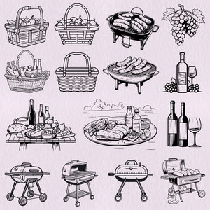 Picnic SVG Bundle, Picnic Basket SVG Cut Files, Picnic Cricut Stencil ...