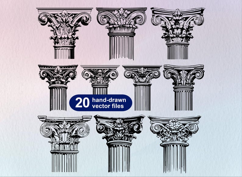 Greek Column SVG, Classical Greek Cricut, Ancient Greek Stencil, Roman ...