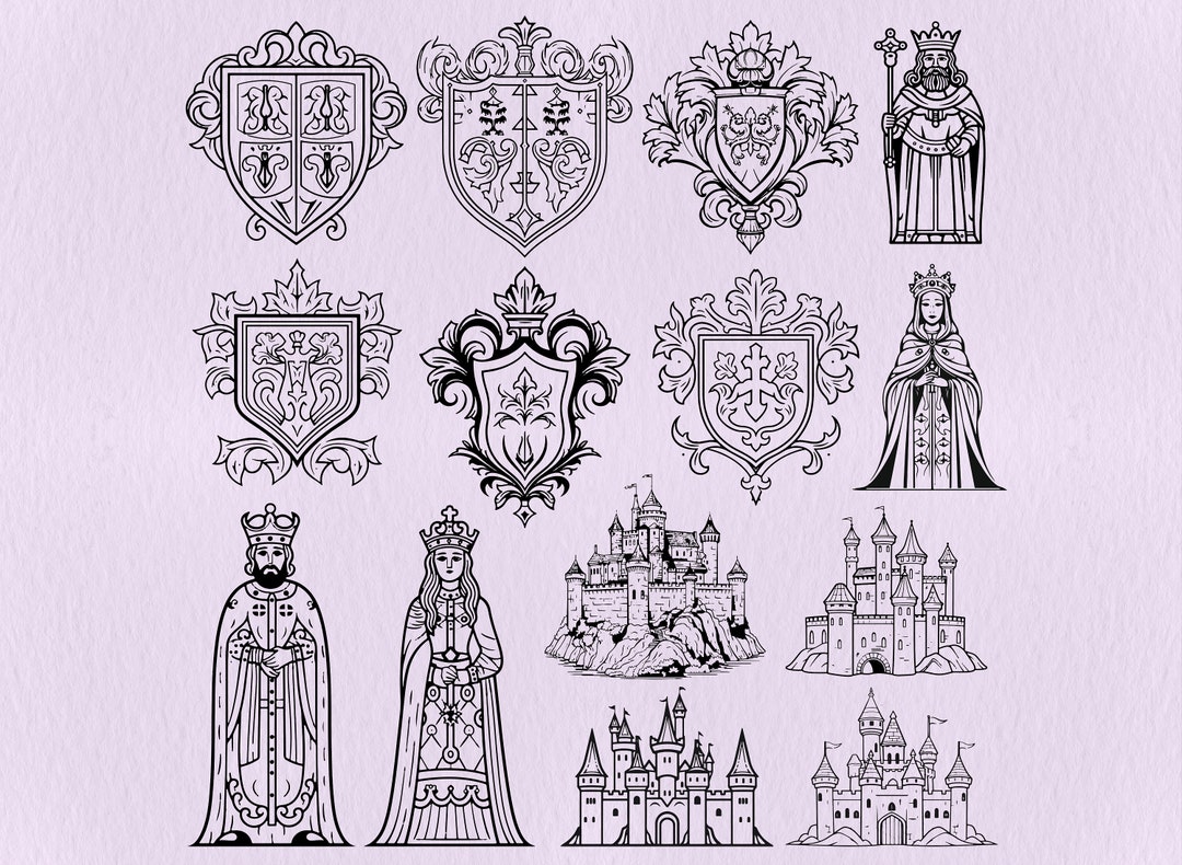 145 Medieval SVG, Medieval Sigil Cricut, Medieval Crest Stencil, Middle ...