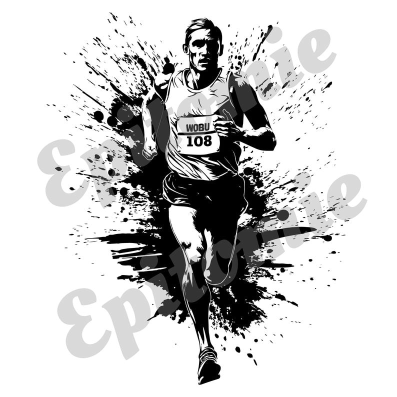 Marathon Runner SVG: Running Athlete Vector File, Marathon Race Winner ...