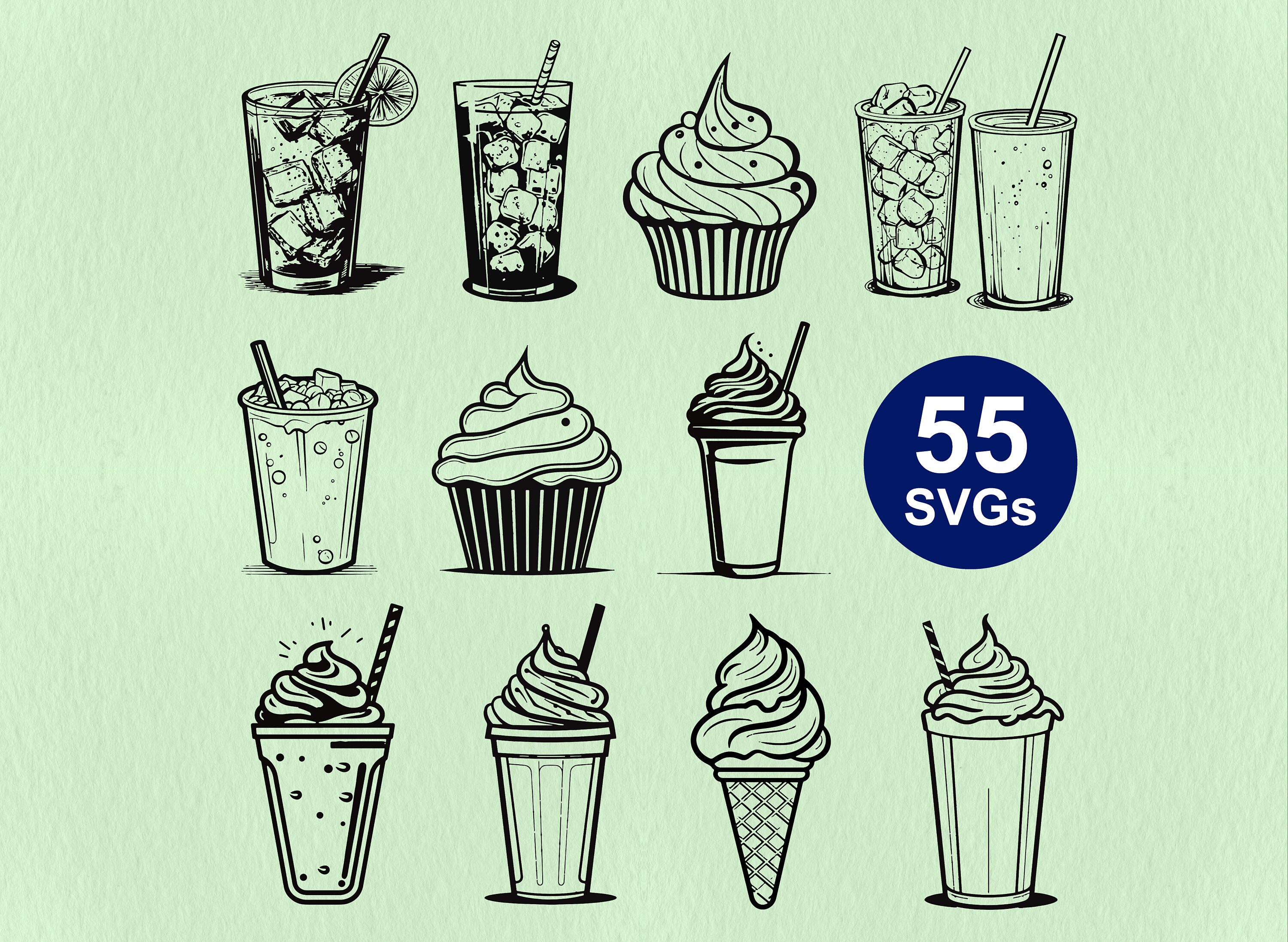 55 Fast Food SVG Bundle, Hamburger SVG Cricut, Cheeseburger Silhouette ...