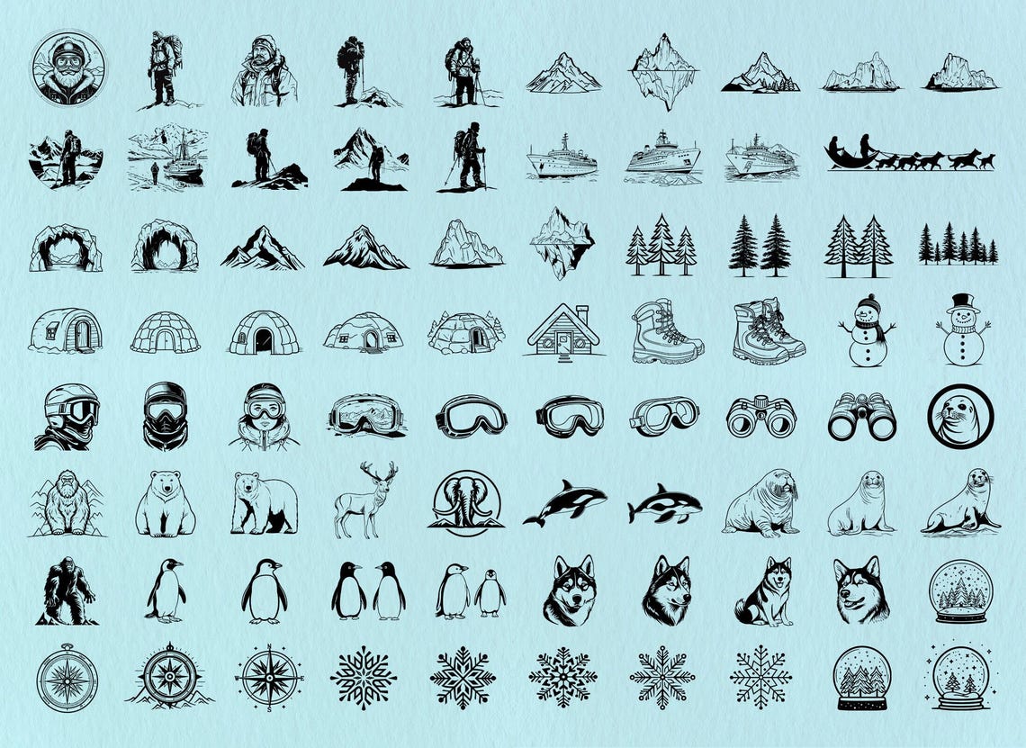 Arctic Tundra SVG, Ice Cave SVG Cricut, Antarctica Stencil, North Pole ...