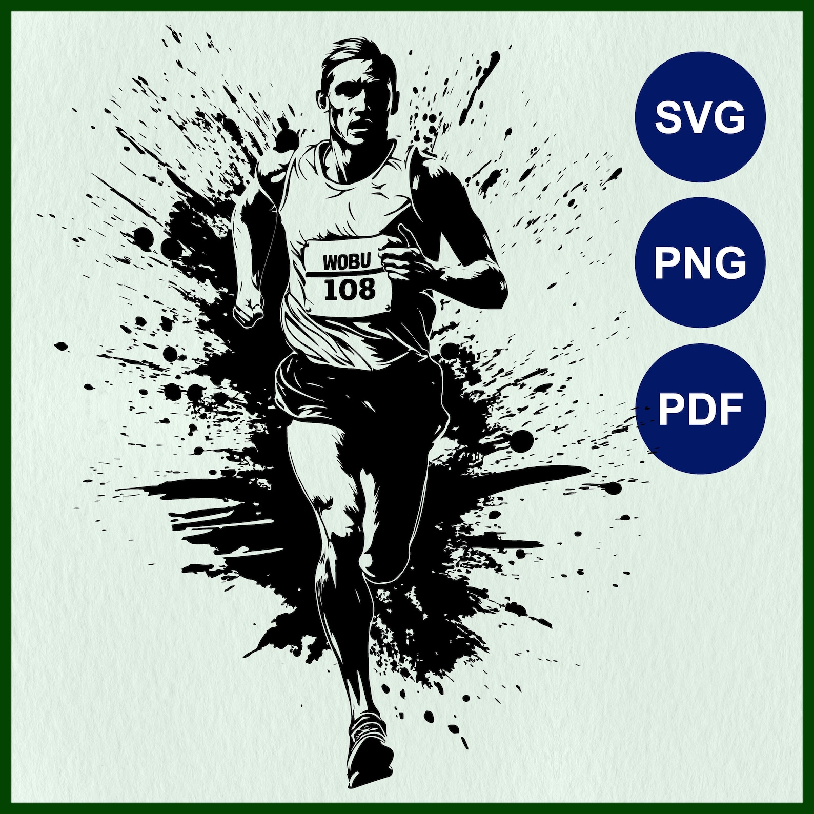 Marathon Runner SVG: Running Athlete Vector File, Marathon Race Winner ...