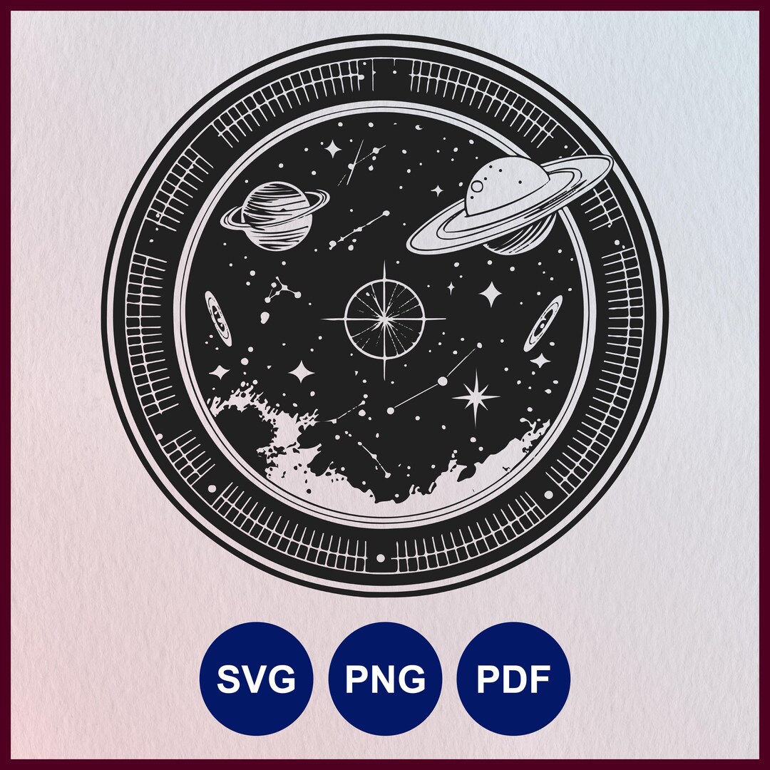 View of the Universe SVG, Cosmos Cricut Files, Space Travel Stencil ...