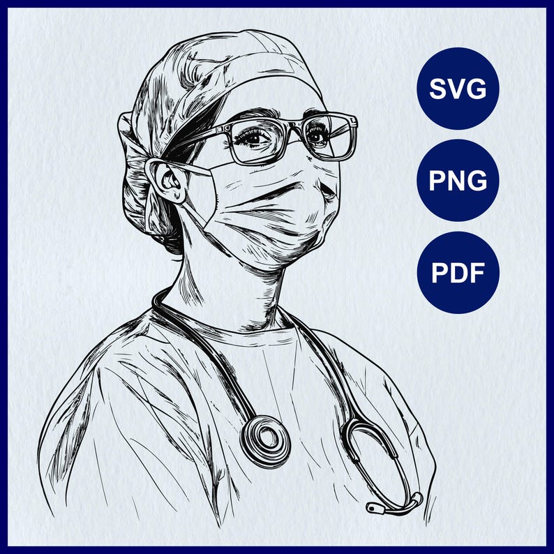 Woman Surgeon SVG | Female Doctor Cut File | Medical Worker | Girl ...