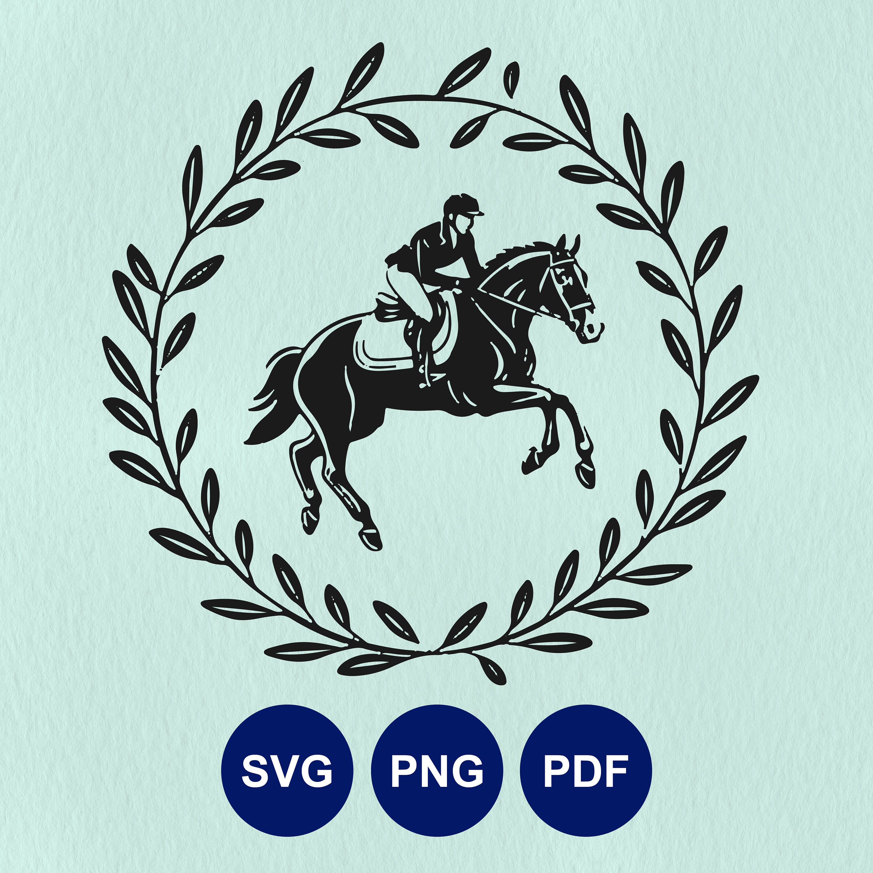 Horse Riding Award SVG, Equestrian Cricut, Horse Racing Wreath Stencil ...