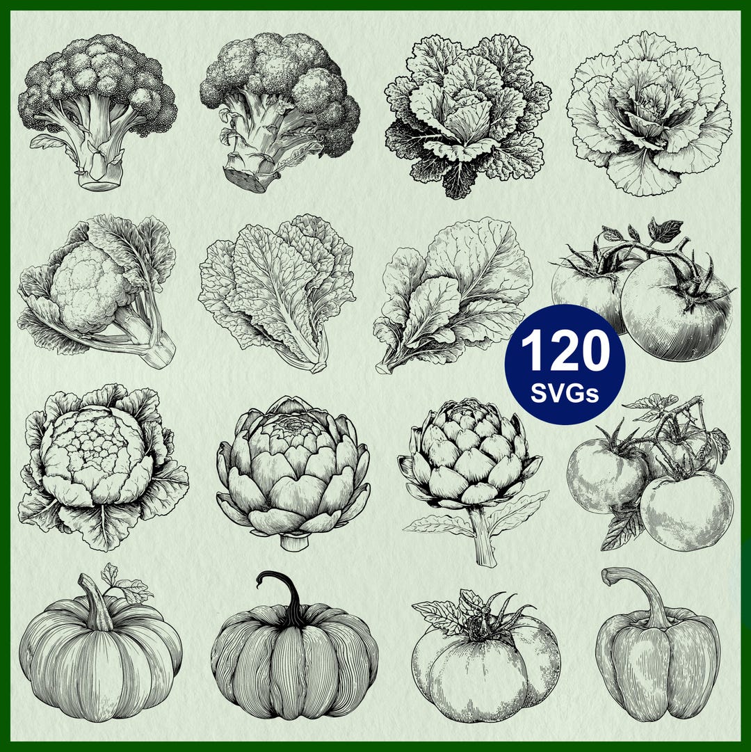 Gardening Vegetables SVG: Veggie Clipart, Tomato, Bell Pepper ...