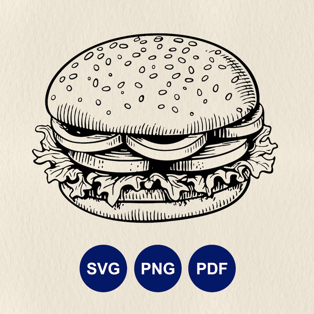 Hamburger SVG, Cheese Burger SVG Cricut, Big Mac Stencil, Fast Food ...