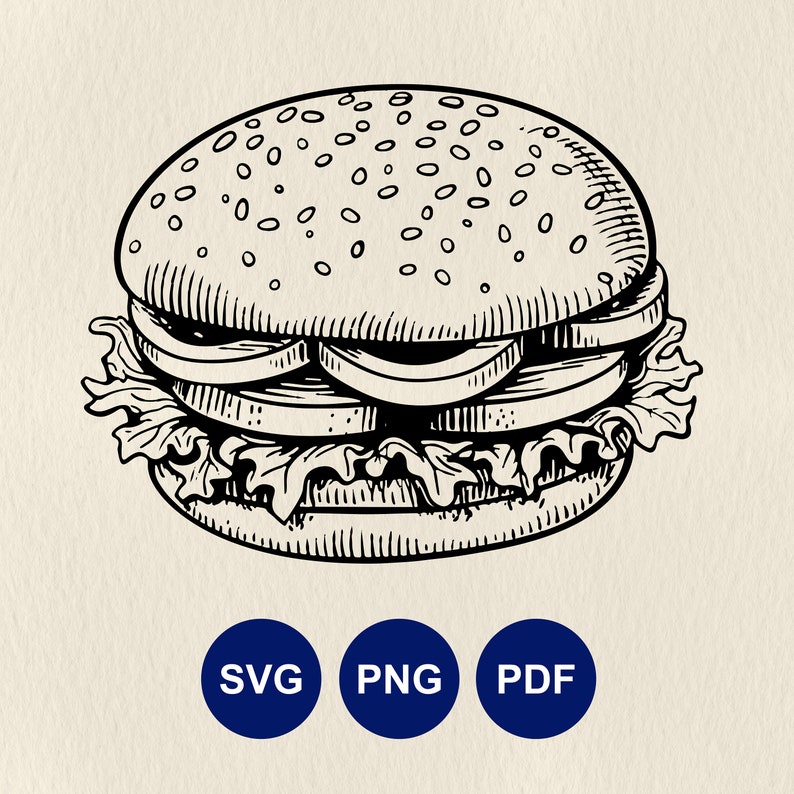 Hamburger SVG, Cheese Burger SVG Cricut, Big Mac Stencil, Fast Food ...