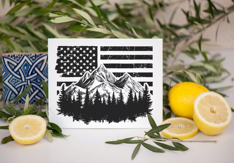 American Nature SVG | National Park Clipart | Mountain Range With ...