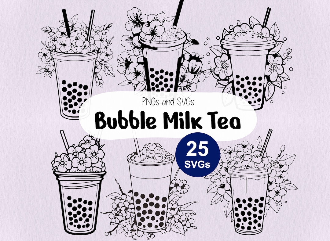 Bubble Milk Tea SVG, Boba Milk Tea Cricut, Bubble Tea Lasercut, Milk ...