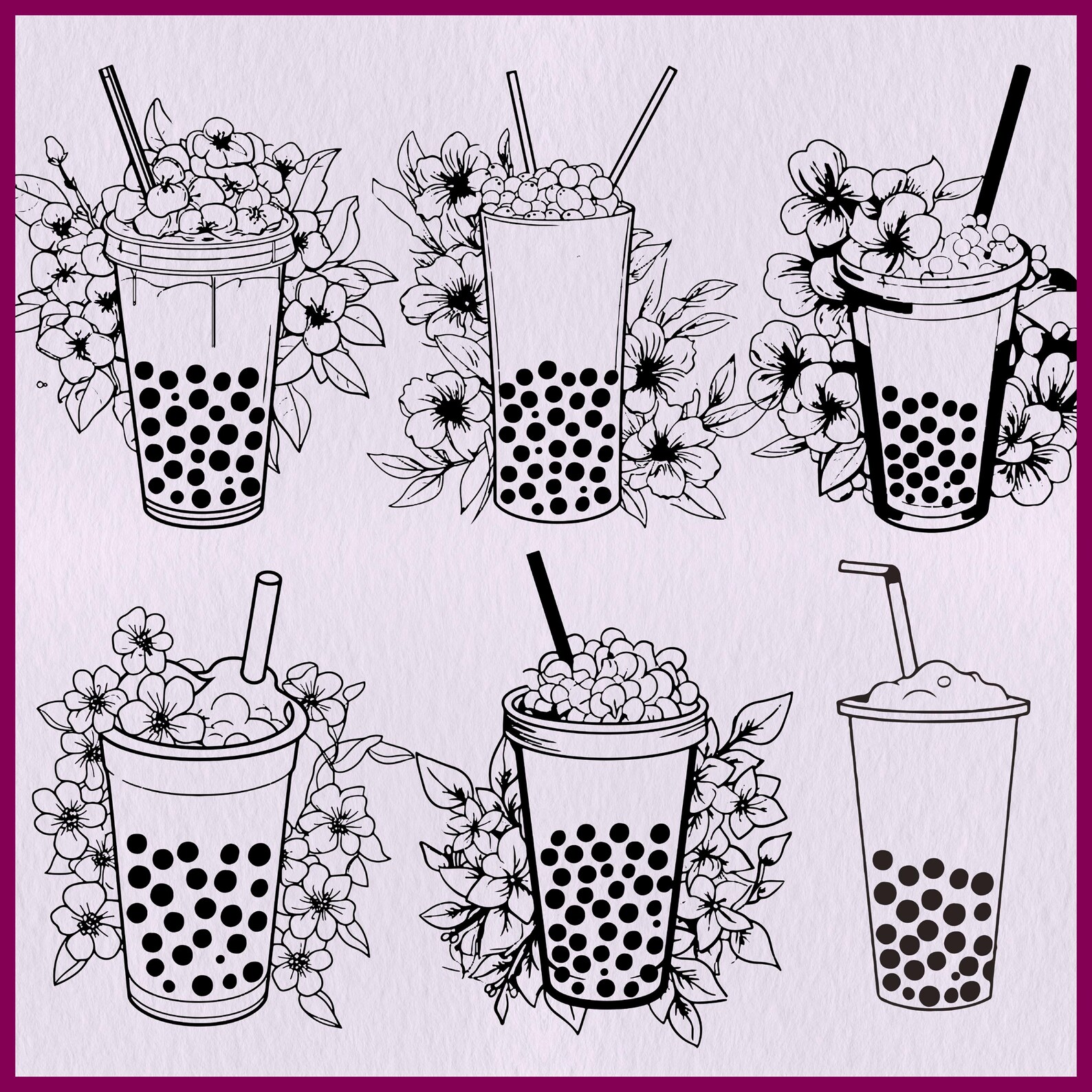 Bubble Milk Tea SVG Bundle, Milk Tea Cricut SVG, Bubble Tea Lasercut ...