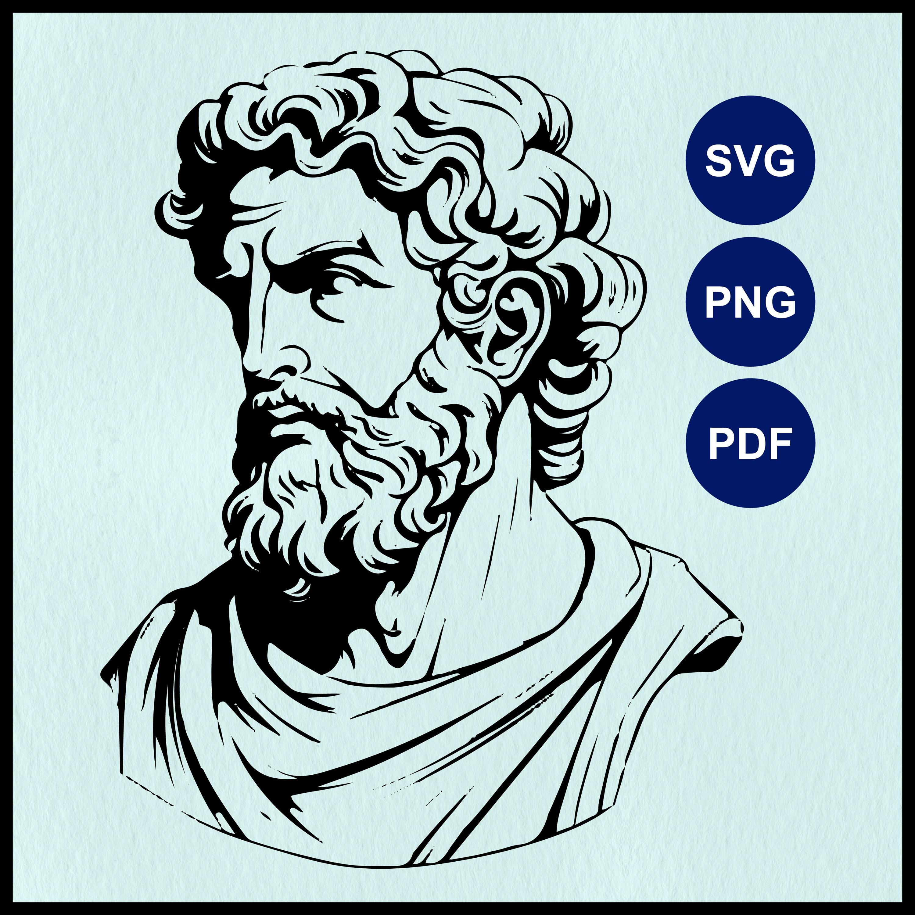 Antique Sculpture SVG, Socrates SVG, Greek Philosopher Cricut, Roman ...