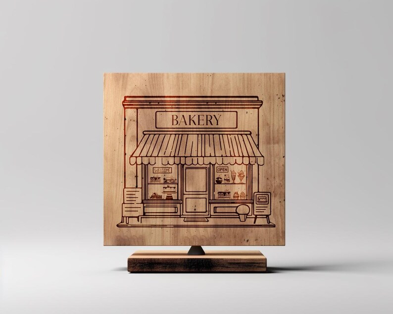 Bakery Storefront SVG | Bake Shop SVG | Paris Bakery Clipart | Line Art ...