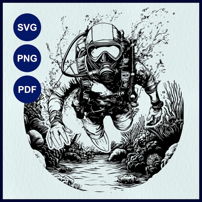 Scuba Diving Svg - Etsy