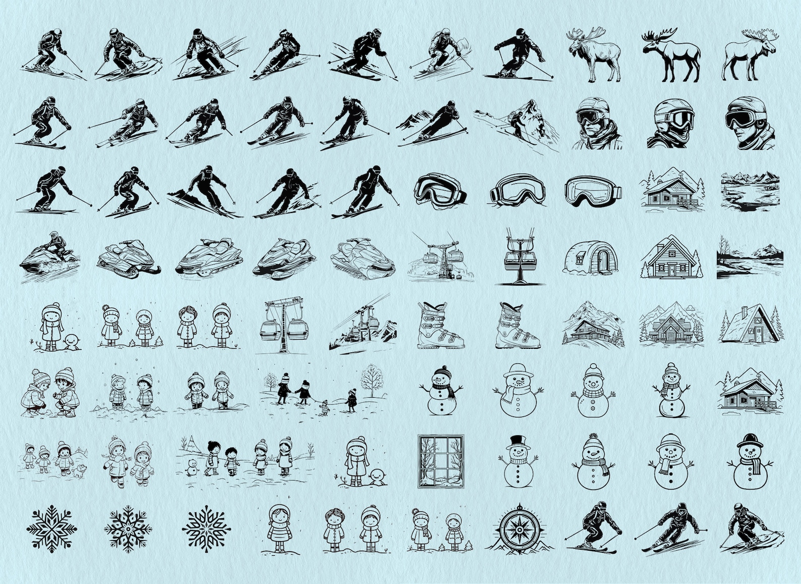 Snow Skiing SVG, Skiing Cricut, Winter Sport Lasercut, Mountain Skiing ...