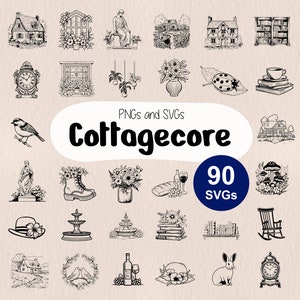 Cottage Aesthetic SVG Bundle, Countryside SVG Files for Cricut, English ...